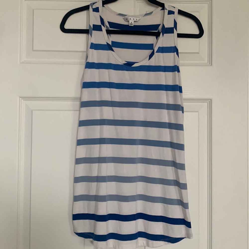 Cabi Stripped Razorback Long Tank - Gem